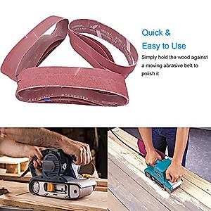 Sackorange 18 Pack 1-1/2 x 30 Inch Sanding Belts For Pipe Tube Polisher Sander- 3 Each of 60 80 120 150 240 400 Grit Aluminum Oxide Sander Belts (1-1/2" x 30")