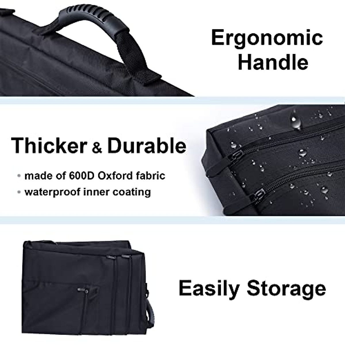 JJRING 18x24 Art Portfolio Tote Bag - Large Carrying Storage Case with Handle & Adjustable Shoulder Strap, Portfolio Folder for Artwork, Posters, Canvas, Drawing Boards