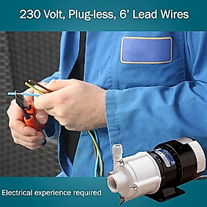 Little Giant 230 Volt, 1/12 HP, 750 GPH 3-MD-SC Semi-Corrosive Chemical Magnetic Drive Pump, 6-Foot Cord (Plug-less), Black/White, 581513