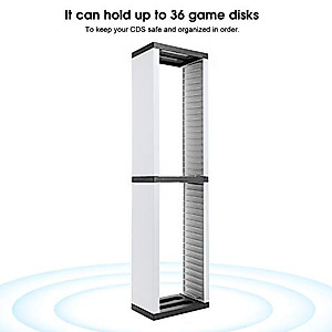 Auliuakz Disk Storage Rack -36 Games CD Disk Storage Rack Shelf Storage Tower Protective Stand for PS5 Switch