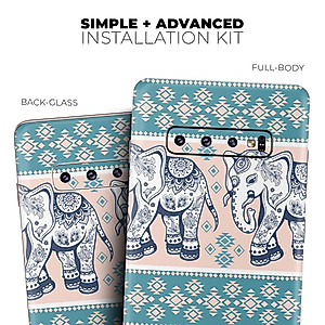 DesignSkinz Walking Sacred Elephant Pattern V2 Protective Vinyl Decal Wrap Skin Cover Compatible with The Samsung Galaxy S20 (Screen Trim & Back Glass Skin)