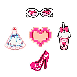 Costierna Shoe Charms for Girls, Preppy Cute Pinks Shoe Pins Decoration Charms for Teens Girls Girly Party Favor Gifts