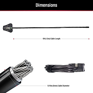 Master Lock Black Python Bike Lock with Key, Adjustable Metal Cable Lock has a Weather Resistant Vinyl Coating for Outdoor Equipment, Bicycles, Trail Cameras, 6 Feet Long, 8418D