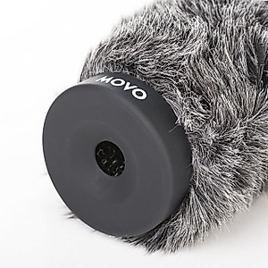 Movo WS-G140 Furry Rigid Windscreen for Microphones 18-23mm in Diameter and up to 6.3" (16cm) Long - Dark Gray