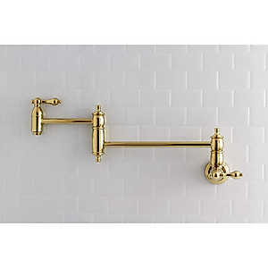 Kingston Brass KS3102AL Restoration Pot Filler, Polished Brass
