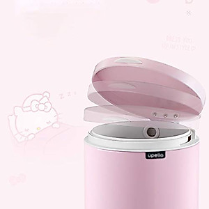 CHENXIANGTA8 Garbage Can Household Stainless Steel Trash Can Foot Pedal Small Paper Basket with Lid Pink Bedroom Kitchen Living Room Bathroom for Girls Garbage Cans for Kitchen