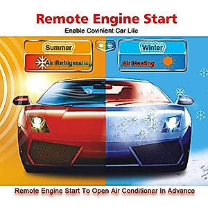 BANVIE Car Keyless Entry Security Alarm System with Remote Engine Start and Push to Start Stop Iginition Button Kit