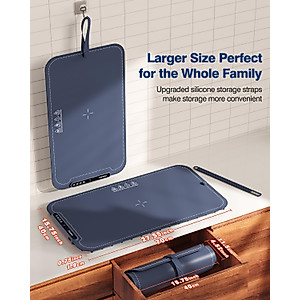 Electric Warming Tray, iTRUSOU Silicone Warming Mat for Food with 7 Level Temp, Switchable Celsius/Fahrenheit, 1-8Hr Auto Shut-Off, Upgrade Strap Keep Food Warm at Buffet, Party, Sabbath, Daily Use