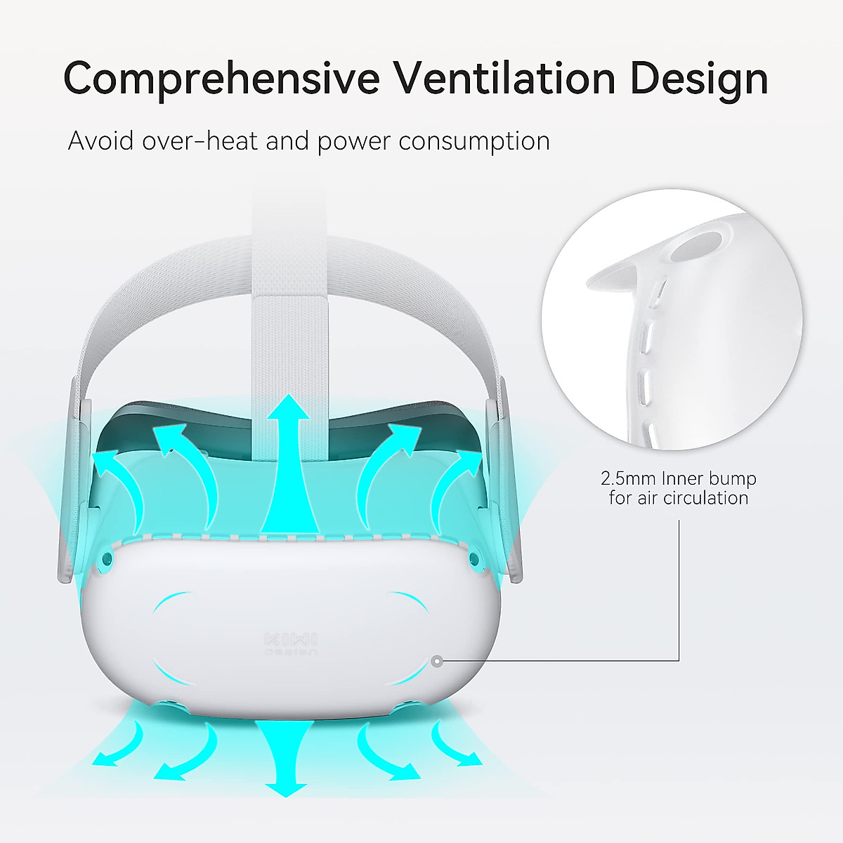 KIWI design VR Shell Protective Cover with Two Side Protective Shell, Compatible with Quest 2 Accessories (Translucent)