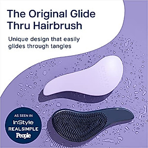 Crave Naturals Glide Thru Detangling Hair Brush for Adults & Kids Hair - Detangler Brush for Natural, Curly, Straight, Wet or Dry Hair - Hairbrush for Men & Women - 1 Pack - Purple