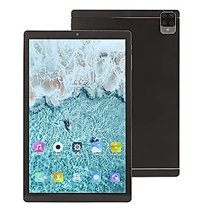 Rosvola Tablet PC, 2560x1600 Resolution 10.1 Inch Tablet 4GB RAM 64GB ROM Black 2MP Front 5MP Rear 100-240V Reading for Android 12 (US Plug)