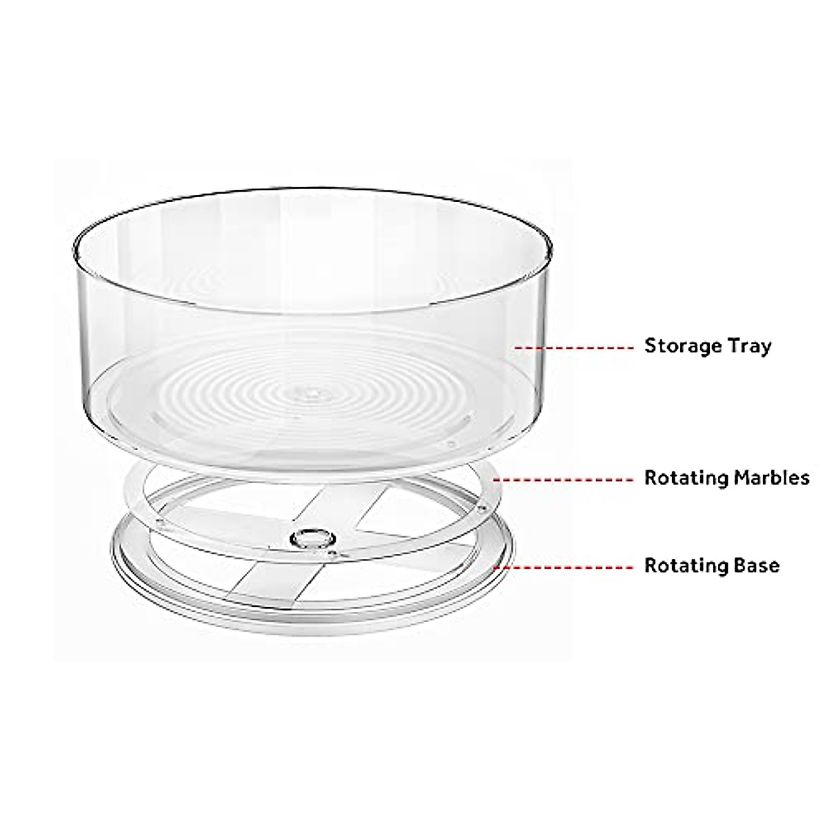 9 inch Lazy Susan Organizer, Plastic Turntable Cabinet Organizer, Round Clear Spinning Organization & StorageTurntable for Cabinet, Pantry, Refrigerator, Countertop, Spices, Condiments
