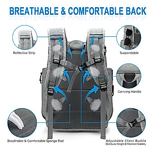 Simaixing Backpack Coolers Insulated Leak Proof, 45 Cans Beach Cooler Backpack, Large Capacity Ice Chest Backpack, Waterproof Soft Cooler Bag Lunch Backpack for Men Women Camping Hiking