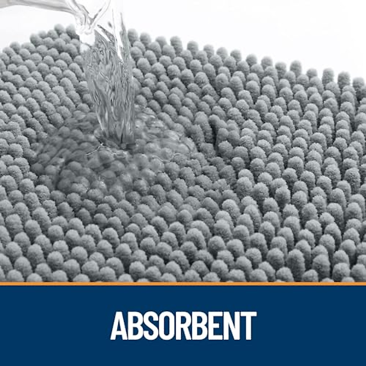 OLANLY Dog Door Mat for Muddy Paws 30x20, Absorbs Moisture and Dirt, Absorbent Non-Slip Washable Mat, Quick Dry Chenille, Mud Mat for Dogs, Entry Indoor Door Mat for Inside Floor, Grey