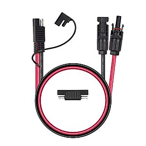 Vemote Solar Panel to SAE Adapter Cable 10AWG, SAE to Solar Connector Adapter Cable, 50Amps for Solar Panels RV Caravan Battery Charger Kit,with SAE Polarity Reverse Adapter (60Cm/2FT)