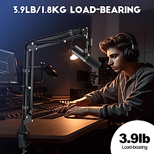 Microphone Arm Stand,Aokeo AK-35 Microphone Desk Stand-Microphone Suspension Boom Scissor Arm Stand For Blue Yeti,Blue Snowball iCE,QuadCast,Elgato