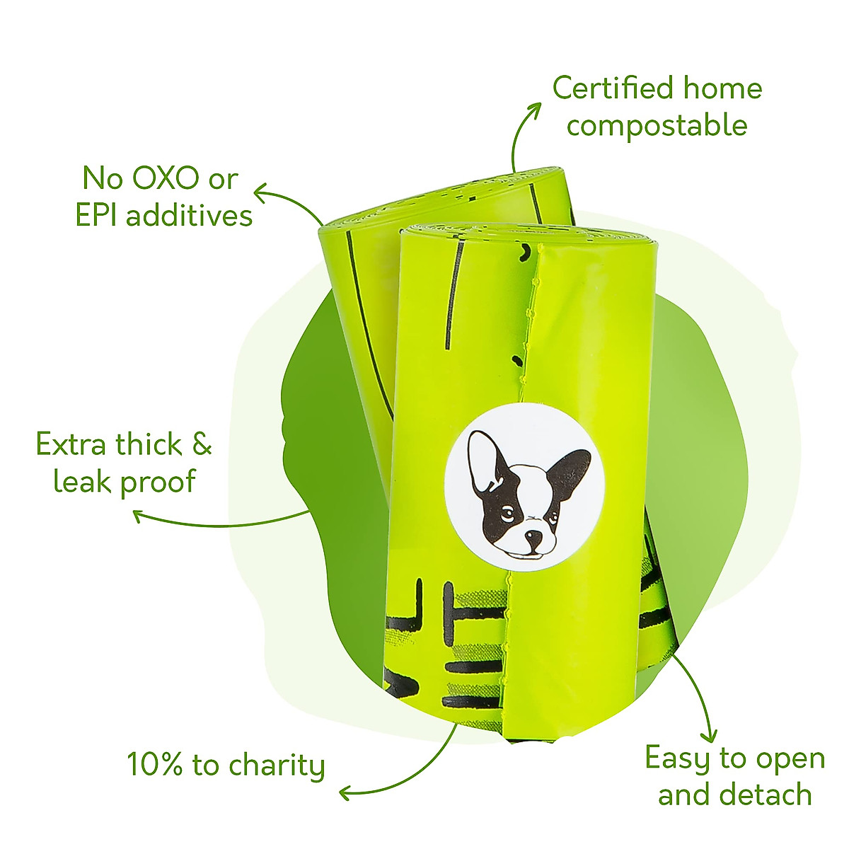 100% Certified Home Compostable Dog Poop Bags - 10% to Charity - ASTM D6400 & EN 13432 Compliant Dog Waste Bags - 240 Bags - 16 Rolls of Plant Based Compostable Poop Bags - Thick Doggie Poop Bags