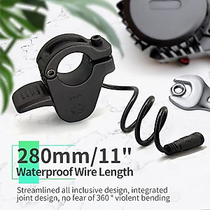 MUSELK E-Bike 300X Thumb Throttle 3PIN Female Waterproof Plug Throttle for 12V-72V BBS01 BBS02 Mid Motor Electric Bike Accelerator