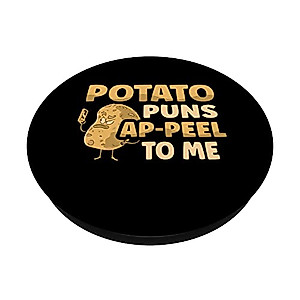Potato Puns Ap-peal To Me Vegetarian Tater Tot Fries PopSockets Swappable PopGrip
