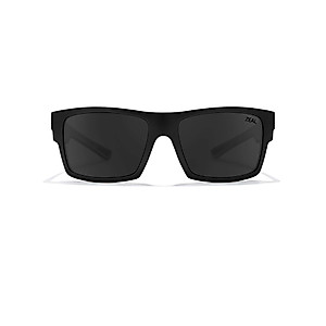 Zeal Optics Ridgway Rectangular Sunglasses, Matte Black/Polarized Dark Grey Lens, One Size