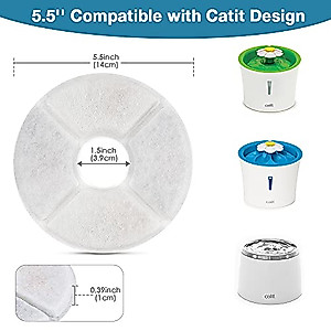 8-Pack Filters Compatible with Catit Senses Fountains and Catit Flower Fountains, Cat Water Fountain Replacement Filters, Pet Activated Carbon Filters