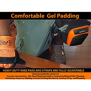 CARIB GEAR PRO Safty Knee Pads for Men and Women Work Construction | Work Heavy Duty Comfortable Anti-slip Double Straps Gel Knee Pads Tools for Flooring Cleaning, Tiling, Roofing and Gardening
