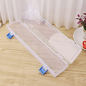 Emivery 2pcs Plastic Paint Brush Holder Watercolor Pen Storage Box Translucent Oil Paint Pen Cases for Drawing Tools Container 13'' x 2.7''