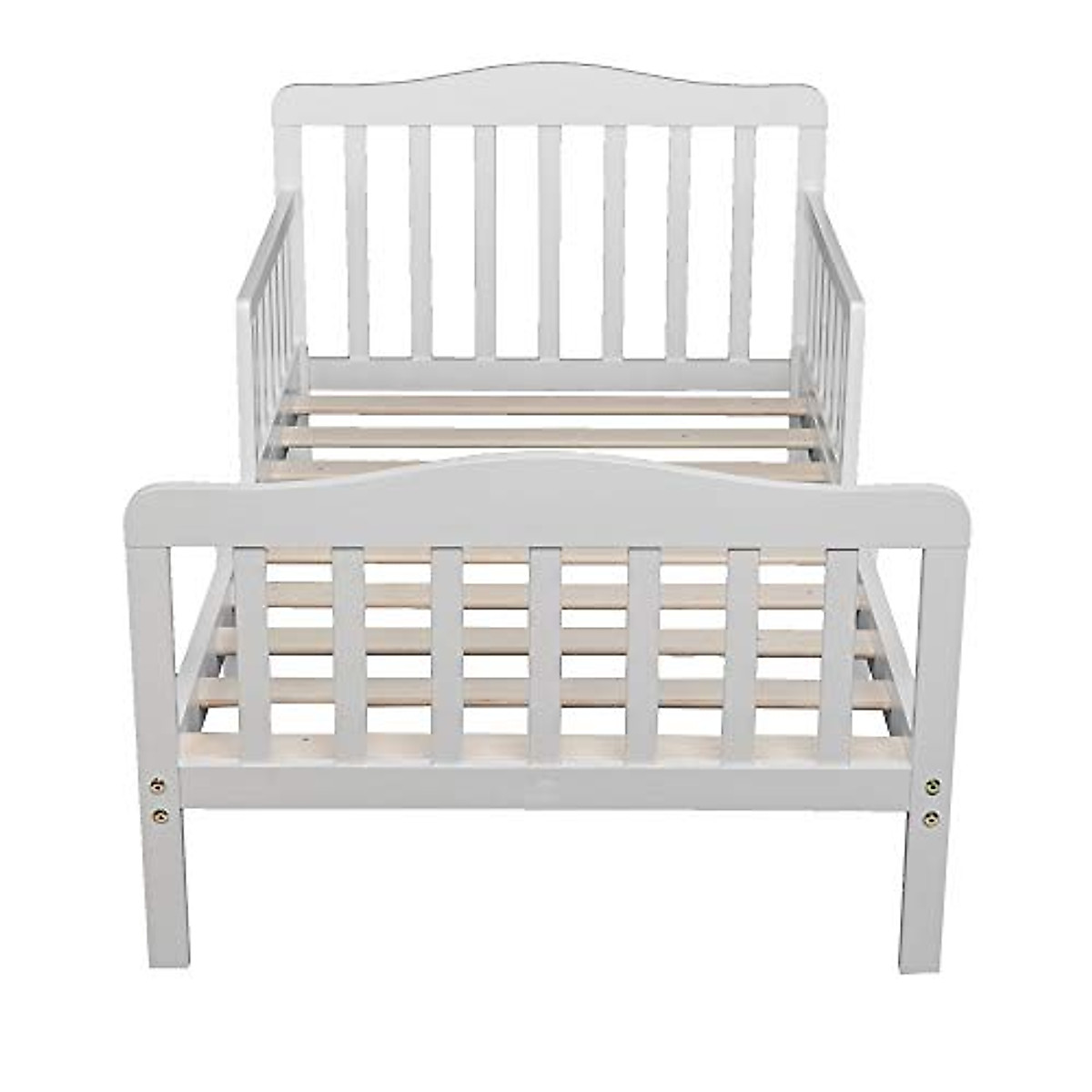 Kcelarec Wooden Bed,Kids Bedroom Furniture Bed with Safety Guardrails (White)