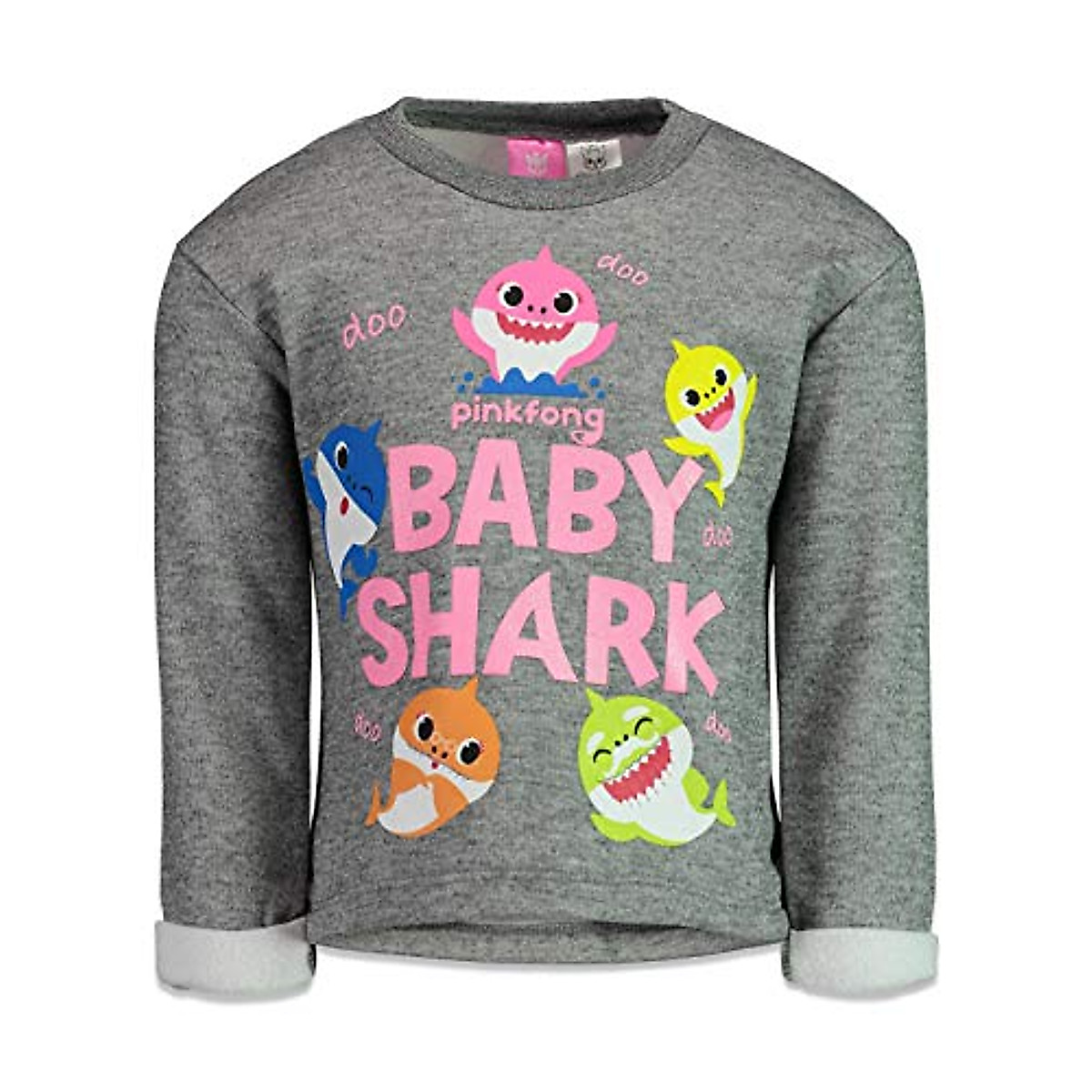 Pinkfong Baby Shark Baby Girls Long Sleeve T-Shirt Pant Set Grey/Pink 18 Months
