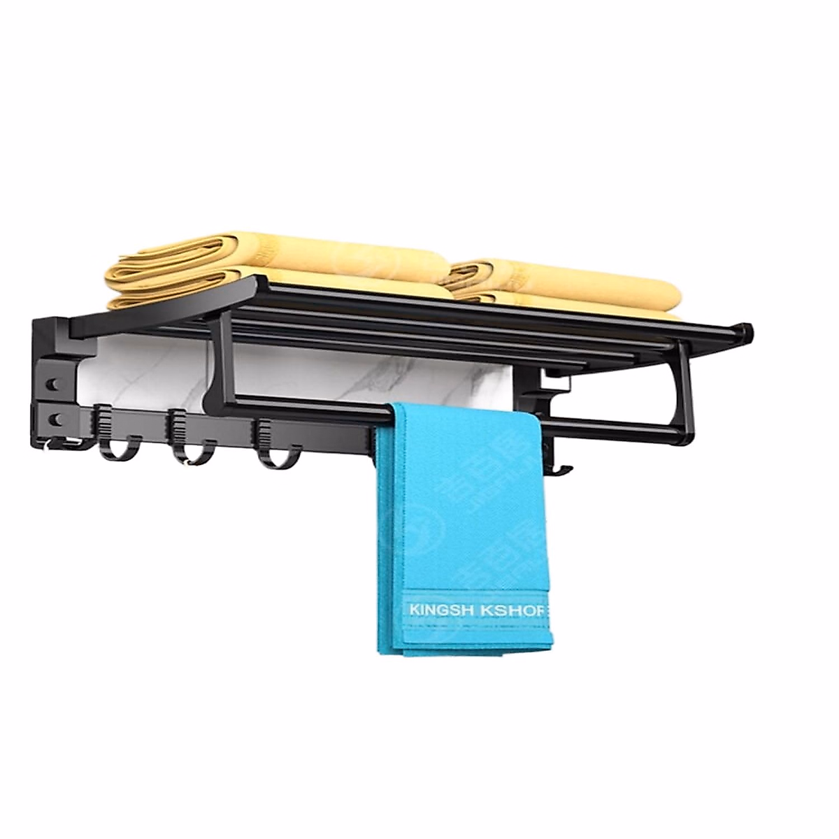 Punch-Free Space Aluminum Bathroom Towel Rack Bath Towel rack免打孔太空铝浴室毛巾架浴巾架壁挂式卫生间置物架厕所洗手间挂架 Kitchen Accessories