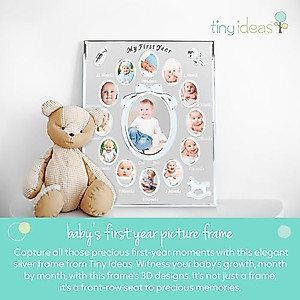 tiny ideas Baby's My First Year 12-Month Picture Frame, Silver