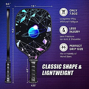 Pickleball Paddles Set of 2, USAPA Approved Carbon Fiber Pickleball Paddle with Enhanced Honeycomb Core and Anti-Slip Cushioned Grip, Fritton Pickleball Set for Beginners to Advanced Players