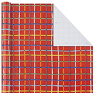 Hallmark Birthday Wrapping Paper Bundle with Cut Lines on Reverse (3-Pack: 55 sq. ft. ttl.) Bright and Holographic Prints and Patterns in Red, Blue, Yellow, White and More