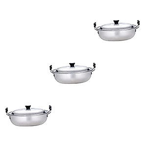 GANAZONO Instant Noodle Pots Cooking Pot Mini Pan Mini Saucepan 3pcs Small Aluminum Pan Ramen Pot Soup Pot Plastic Mini Korean Noodle Pot Korean Ramen Pot Biryani Cooking Pot
