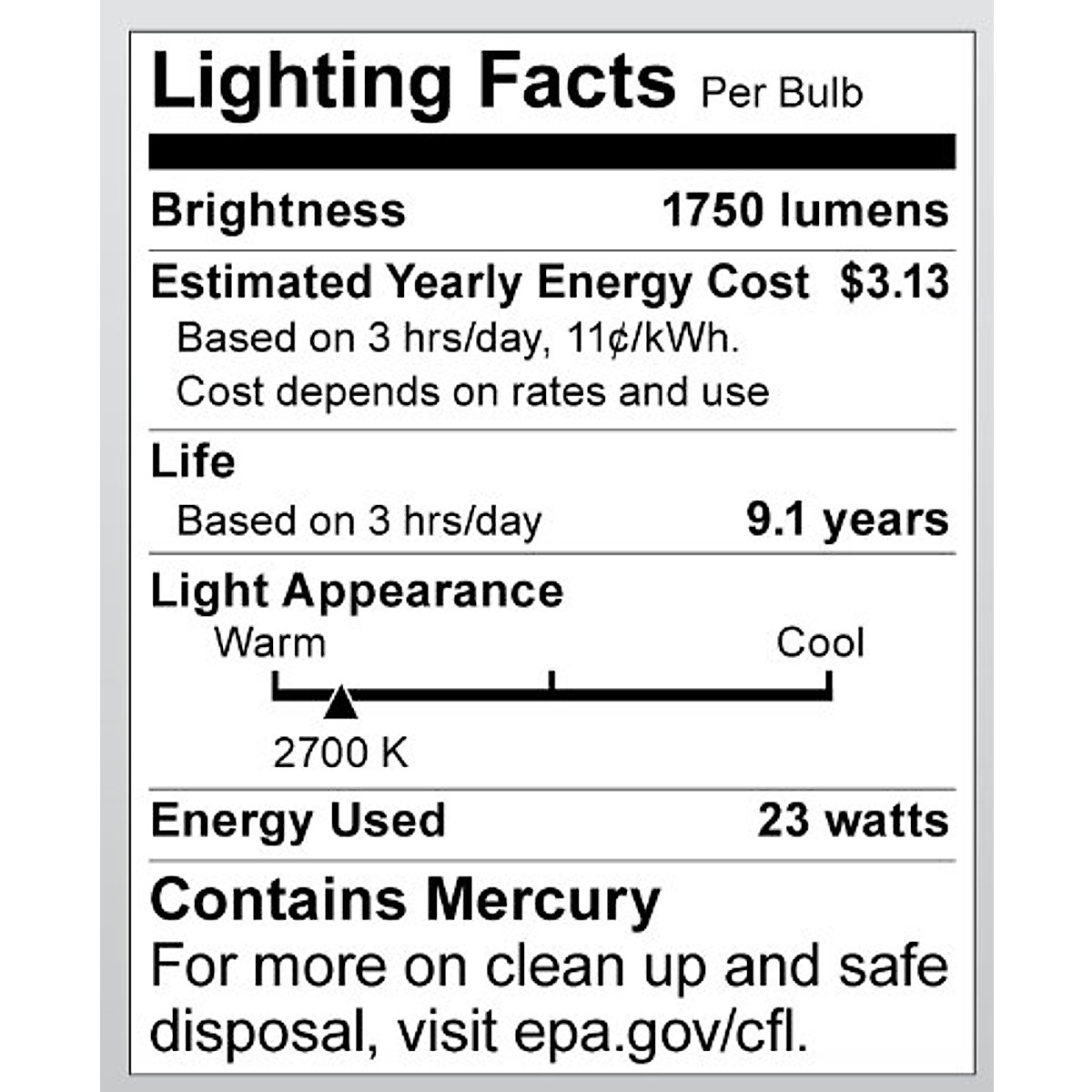 Satco S8207 26 Watt (120 Watt) 1750 Lumens Mini Spiral CFL Soft White 2700K GU24 Base Light Bulb