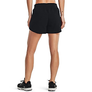 Under Armour Women's Rival Fleece Shorts, Black (001)/White, Large