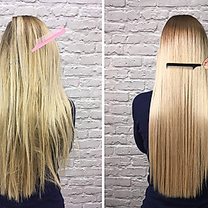 16 Pcs Rat Tail Comb Foiling Steel Pin Rat Tail Fiber Heat Resistant Teasing Combs with Pintail for Women Girls Hair Styling(Black and Pink)