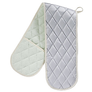 LAMINET 2 Pocket Heat Resistant Xtra Long Double Oven Mitt Pot Holder - CELERY GREEN