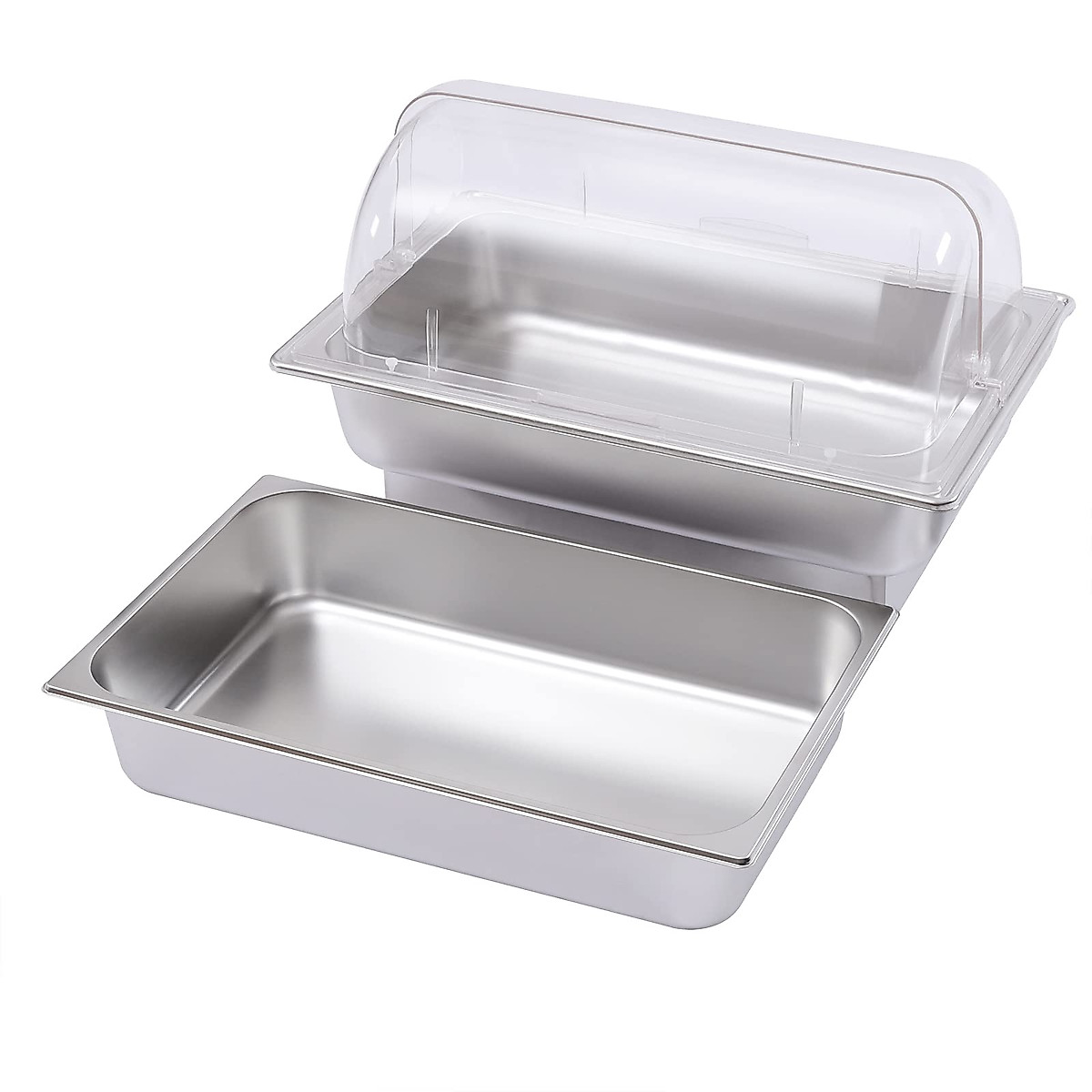 DNYSYSJ Electric Chafing Dish, 14L/14Q Commercial Chafing Dish Buffet Set Food Warmer Chafers and Buffet Warmers Chaffing Server Set for Dining Parties Wedding, Stainless Steel+PC (14L, 1 Tray)