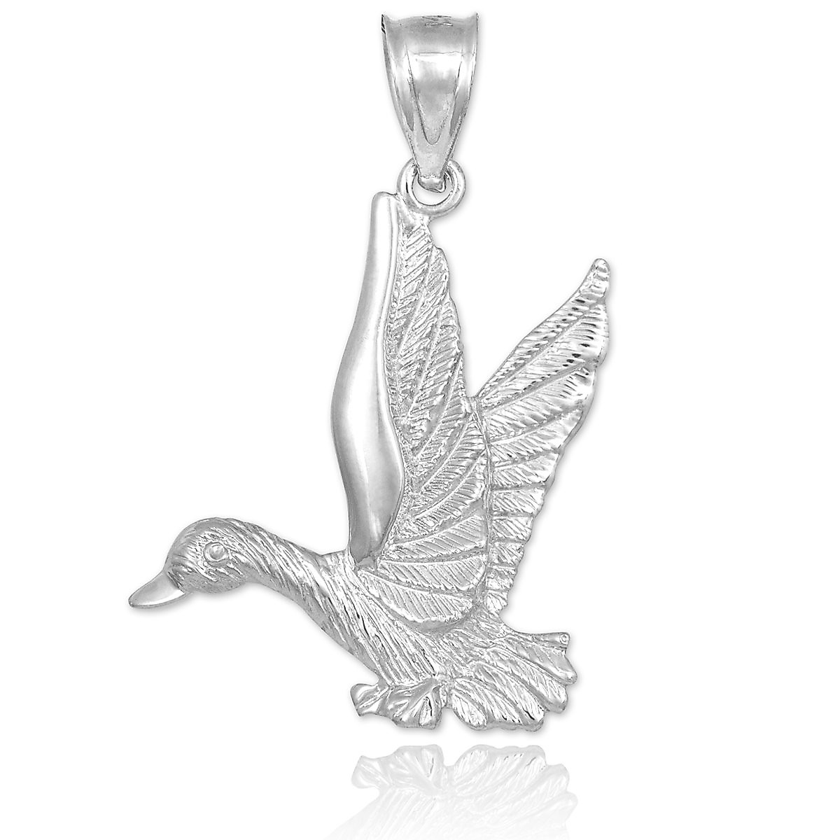 925 Sterling Silver Flying Duck Pendant