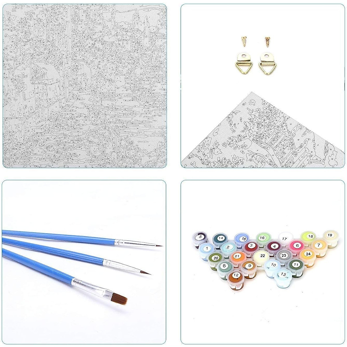 OfFsum Paint by Numbers for Adults and Kids DIY Painting Kit with 40X50cm Pre-Printed Textured Art Canvas Acrylic Paints & 3 Brushes Ideal for Beginners Art Football Helmet 4