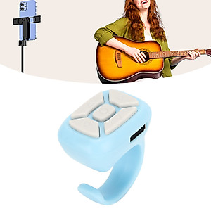 Phone Remote Control Shutter, Smart Phone Remote Control Page Turner Multifunctional Often Used for Reading Novels (Blue)