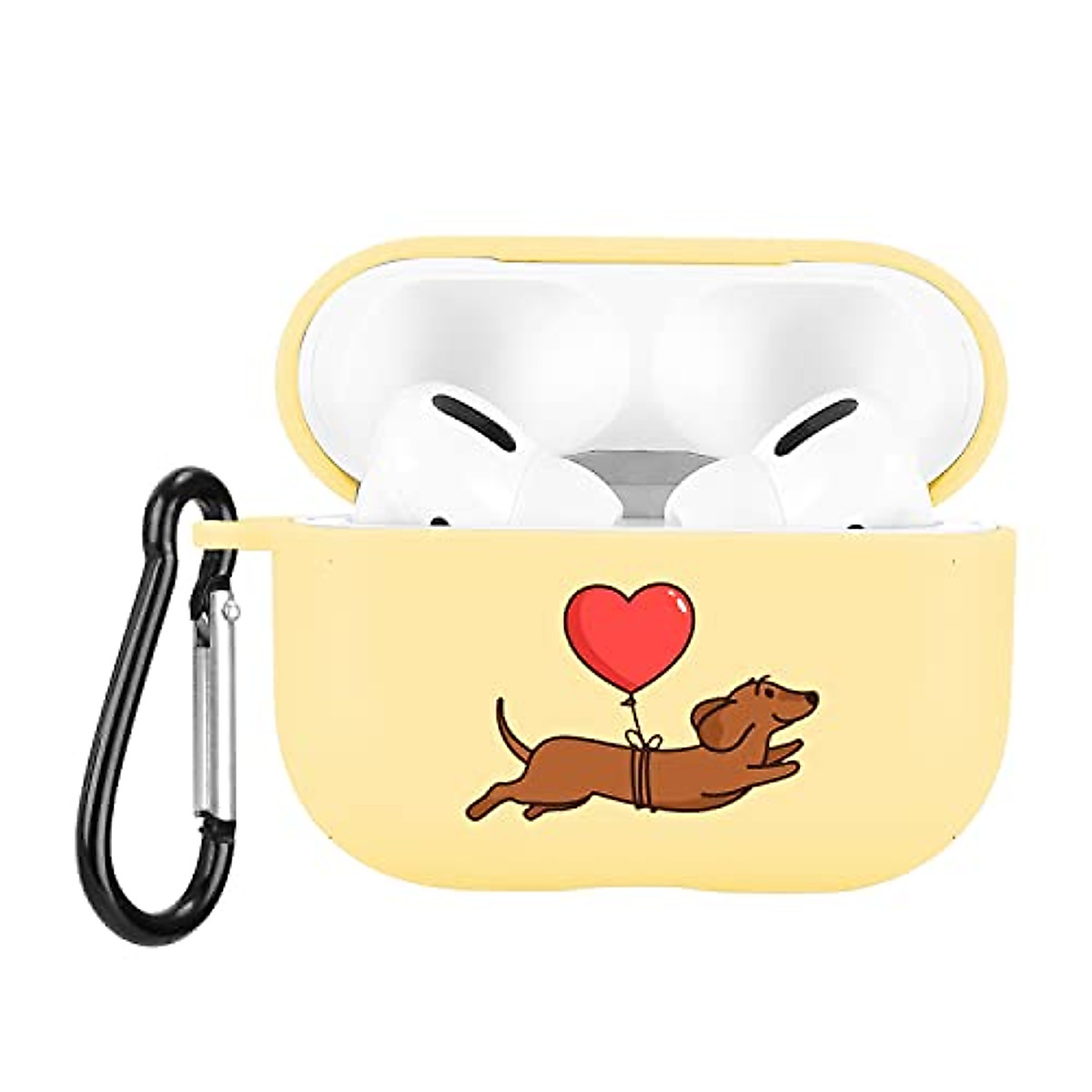 Balloon Dog Case Compatible with Airpods Pro Yellow Soft TPU, Supports Wireless Charging Shockproof Protective Cover for Airpods Pro