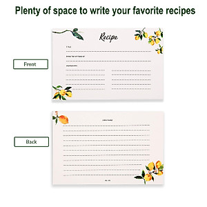 Mint & Elm Recipe Box with 100 Cards and 10 Dividers - Recipe Organizer Includes Plastic Holder for 4x6 Cards (Natural Bamboo)