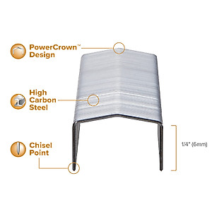 Bostitch B8 PowerCrown 0.25 Inch Staples, Pack of 5,000 Staples (STCRP21151/4)