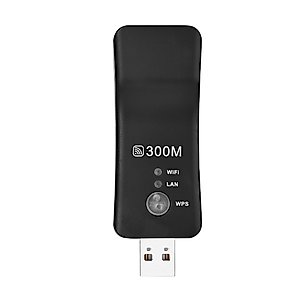 Mini 300M USB Repeater Amplifier AP Smart TV Network Adapter Convert to Ethernet with a RJ45 Port,Support WEP, WPA / WPS2, WPA-PSK / WPA2-PSK encryption