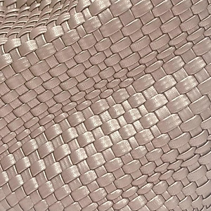 BEVIVID Woven Tote Bag for Women,Woven Bag Purses and Handbags,Hand-Woven Tote Handbag,Woven Shoulder Bag,Woven Leather Handbags Champagne gold