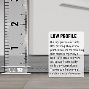 Sweet Home Stores Solid Design Non-Slip Rubberback 2x4 Indoor/Outdoor Area Rug for Entryway, Kitchen, Living Room, Garage, Patio, 2' x 4', Gray