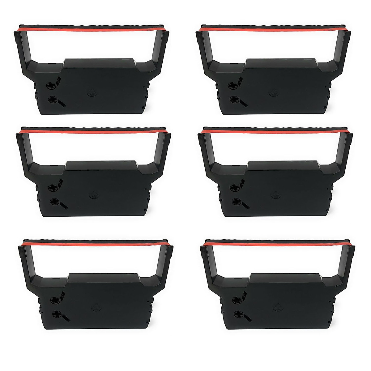Mars POS Ribbons Compatible with Citizen DP600 Printer Ribbon CITIZEN IR61BR (Red Black, 6 Pack)