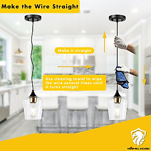 Hamilyeah 3 Light Pendant Light Fixture Over Kitchen Island, Black and Gold Pendant Lighting for Living Room, Industrial Farmhouse Hanging Lamp Set of 3 with Champagne Glass Shade